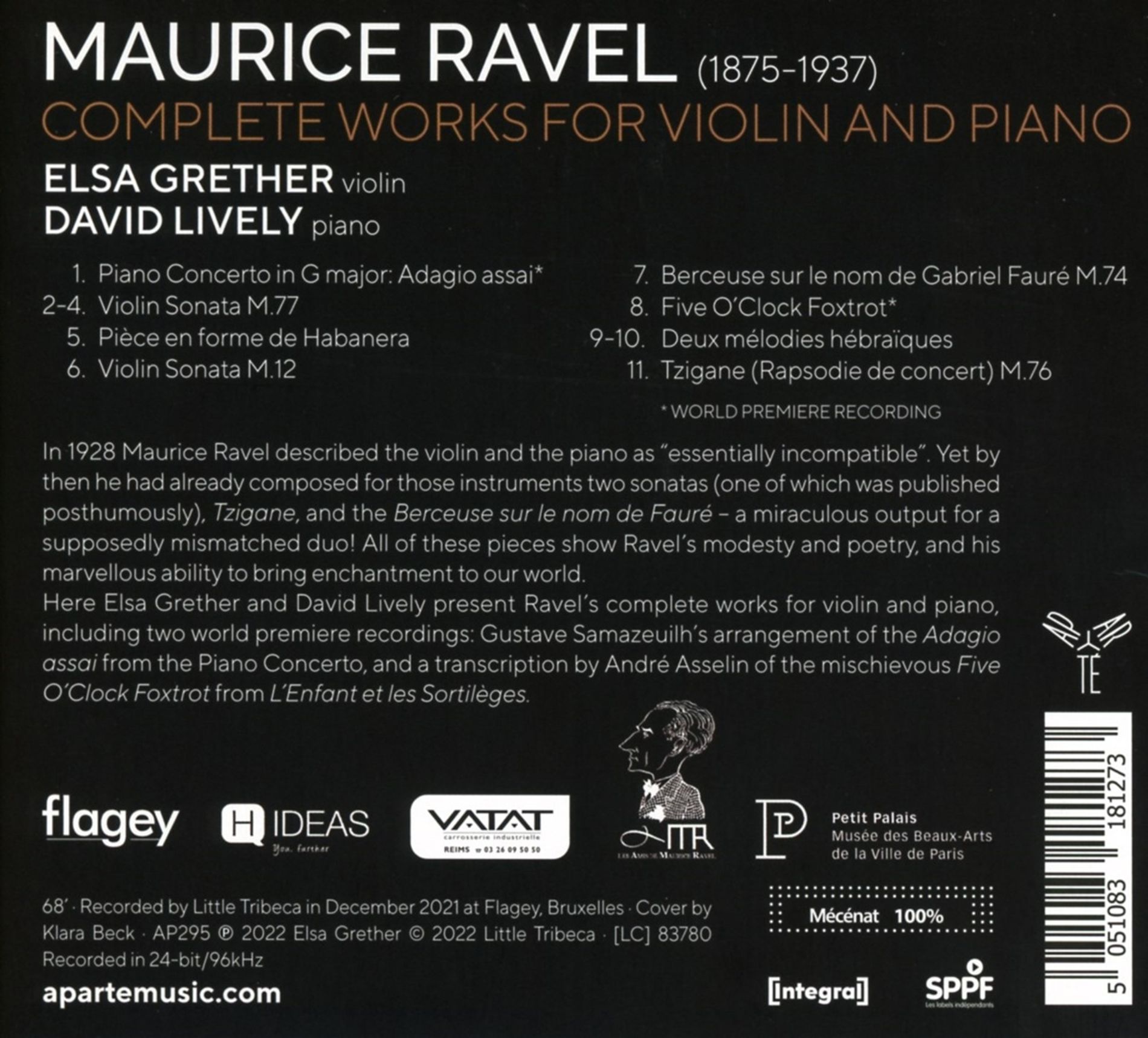 Ravel: Complete Works for Violin and Piano - Elsa Grether, David Lively