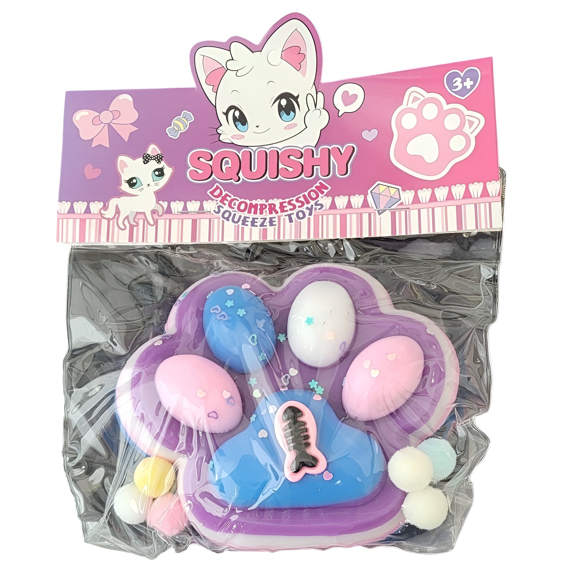 Jucarie anti-stress - Labuta de pisica pufoasa