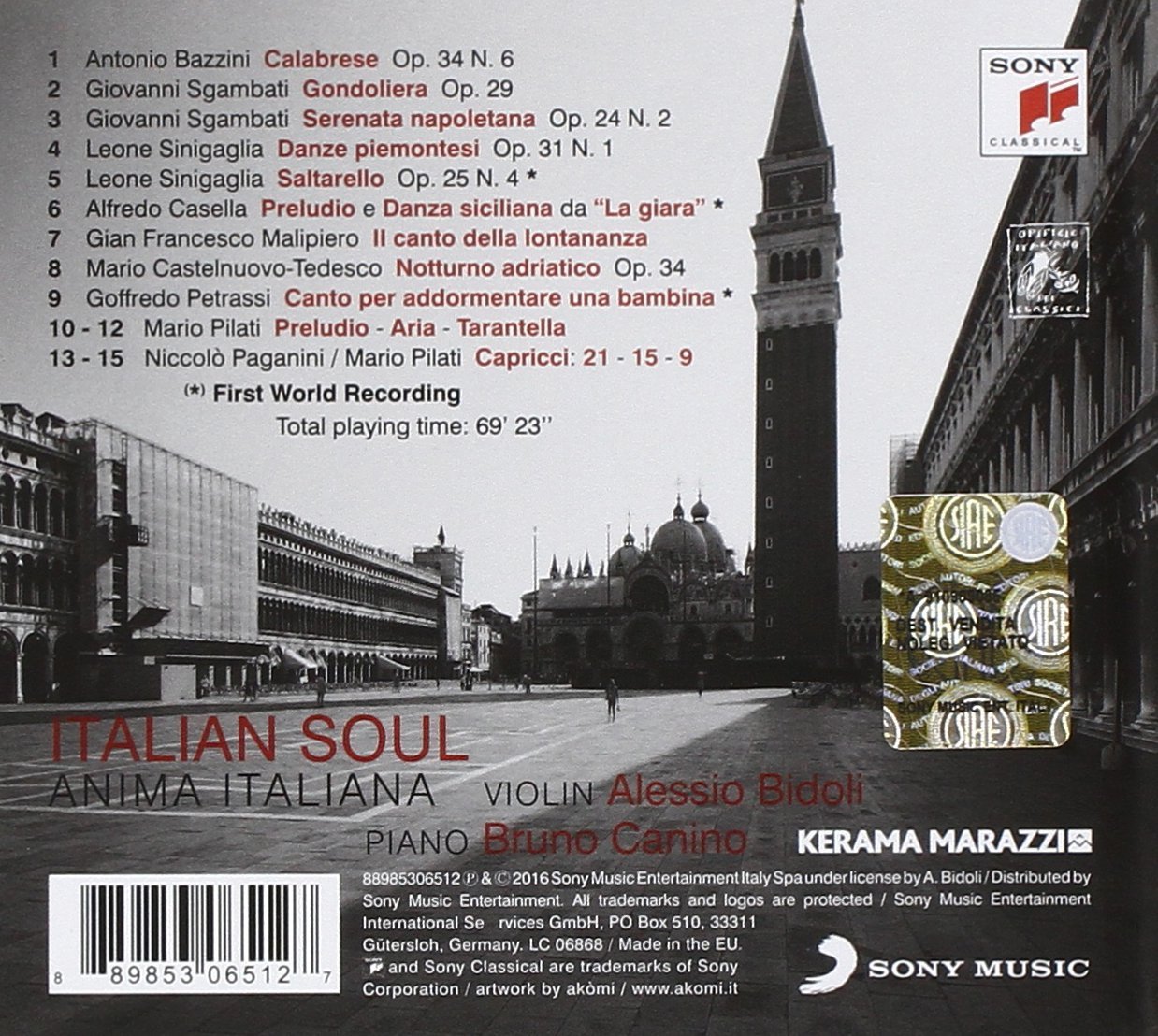 Anima Italiana - Alessio Bidoli, Bruno Canino, Alfredo Casella, Various ...