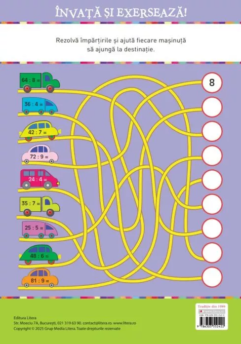 Invata si exerseaza! Tabla impartirii + exercitii (planse educationale)