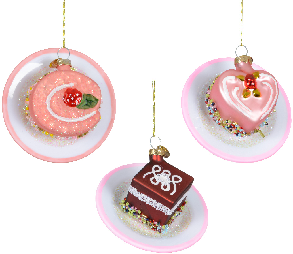 Ornament brad - Cake on Plate (mai multe modele, pret pe bucata) - Kaemingk