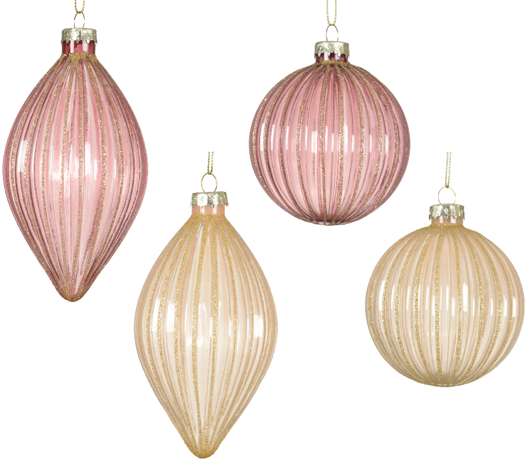 Glob de Craciun - Glass Transparent with Vertical Glitter (mai multe ...