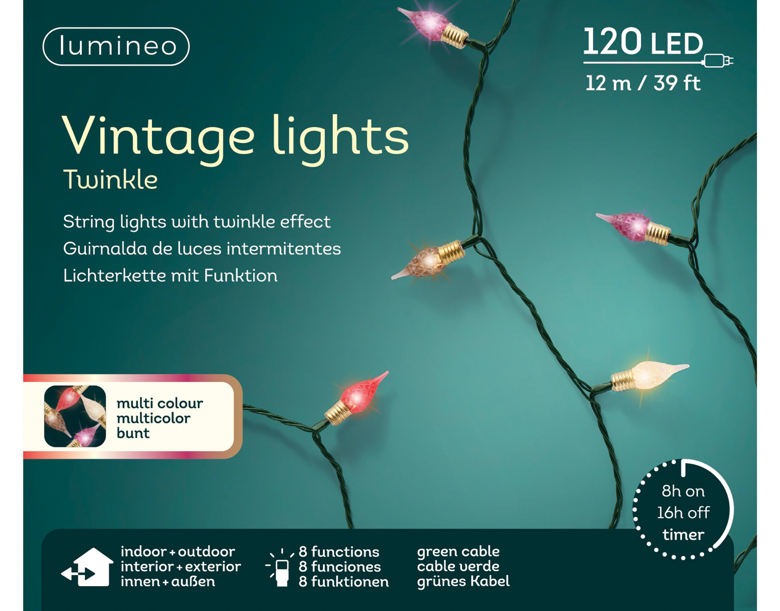 Ghirlanda de luminite - LED Vintage Lights 8 Function - Twinkle Effect ...