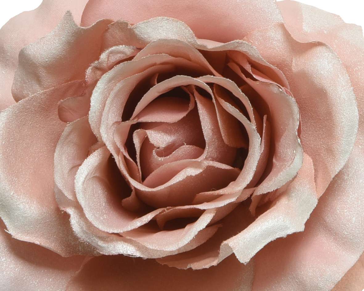 Decoratiune Craciun - Rose on clip pearl finish glitter (mai multe ...