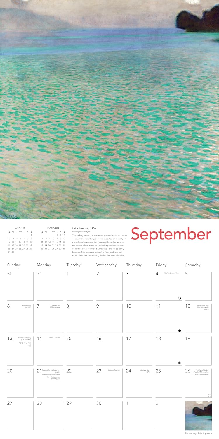Calendar de perete 2026 - Klimt Landscapes - Flame Tree Calendars