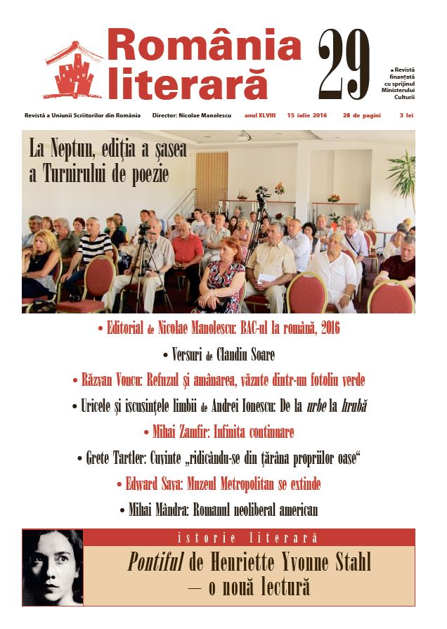 Revista Romania Literara Nr. 29/2016