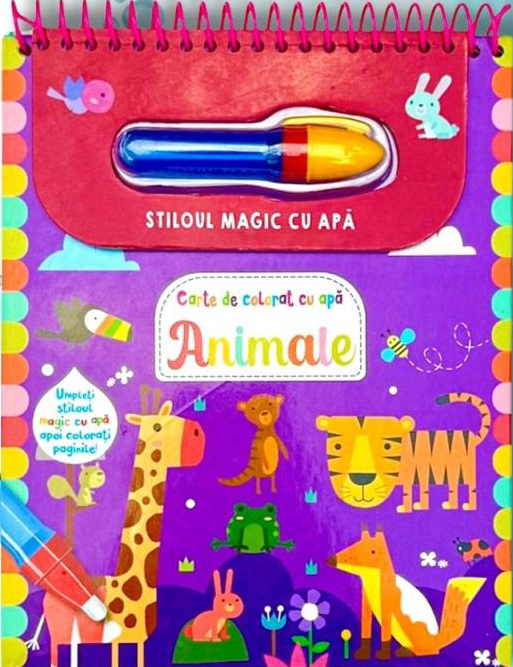 Animale - Carte de colorat cu apa