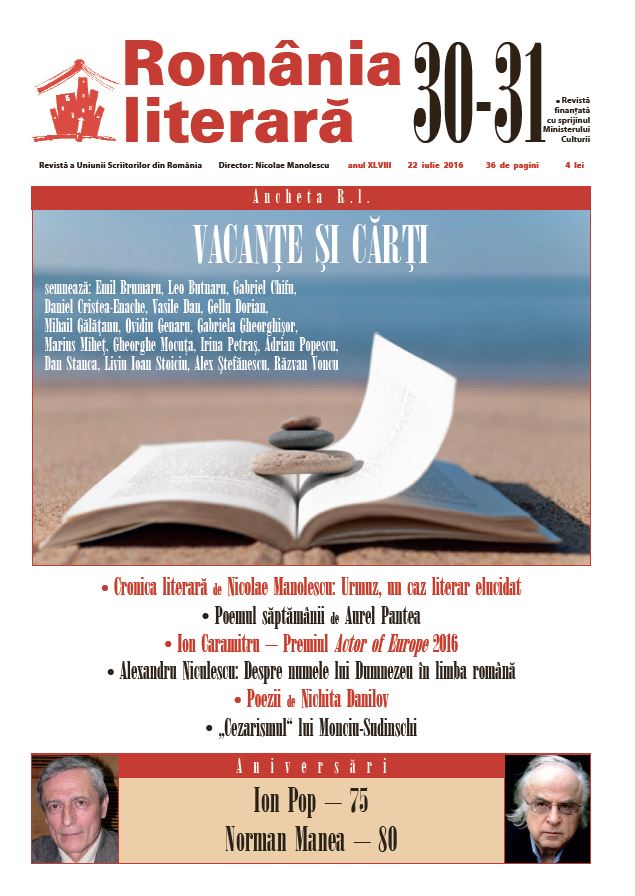 Revista Romania Literara Nr. 30-31/2016