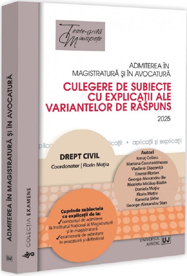 Admiterea in magistratura si in avocatura - Ionut Cofaru, Mariana ...