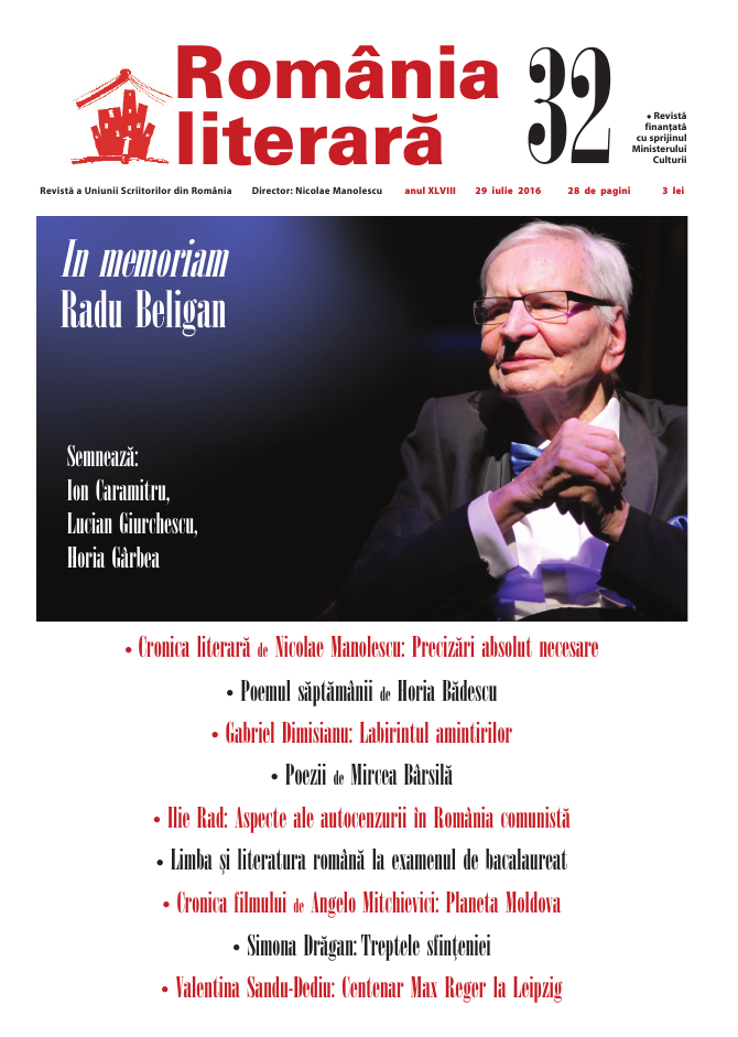Revista Romania Literara Nr. 32/2016