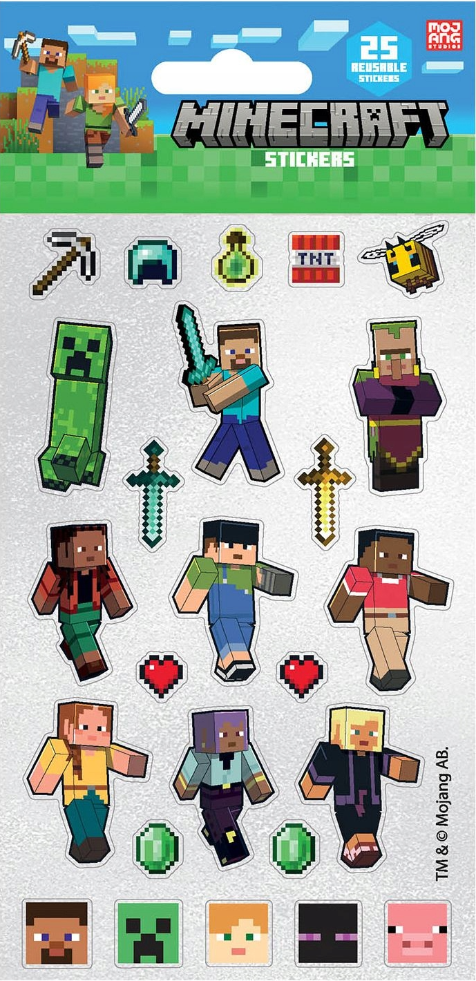 Set 25 stickers - Minecraft - Characters - Pyramid International