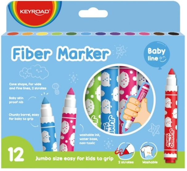 Set 12 carioci pentru textile - Keyroad