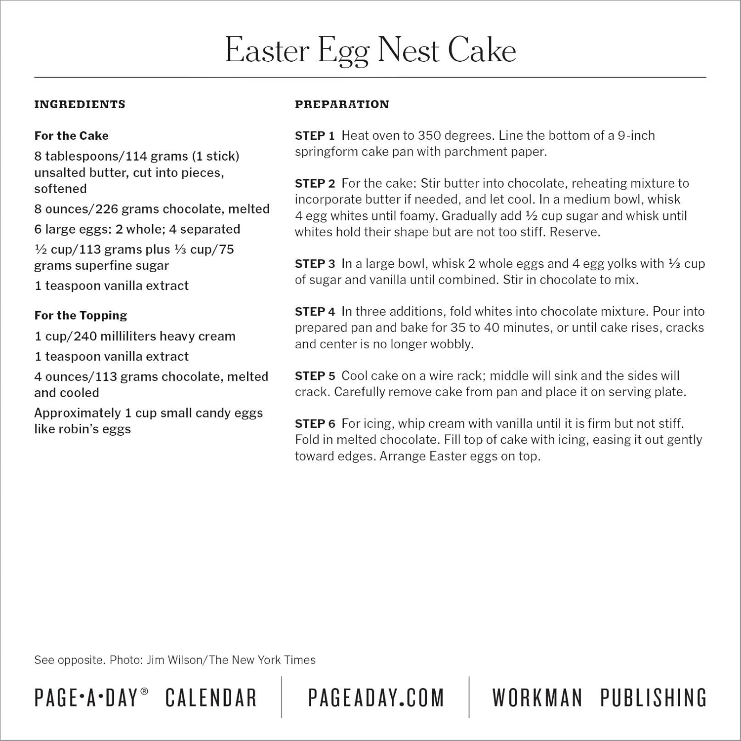 Calendar 2026 - New York Times Cooking Page-A-Day - Workman Calendars