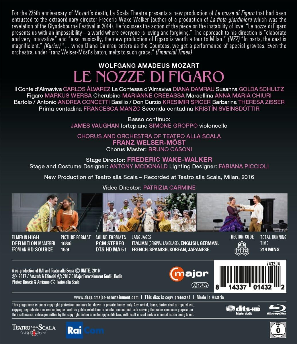Mozart: Le Nozze Di Figaro (Blu-ray) - Diana Damrau, Carlos Alvarez ...
