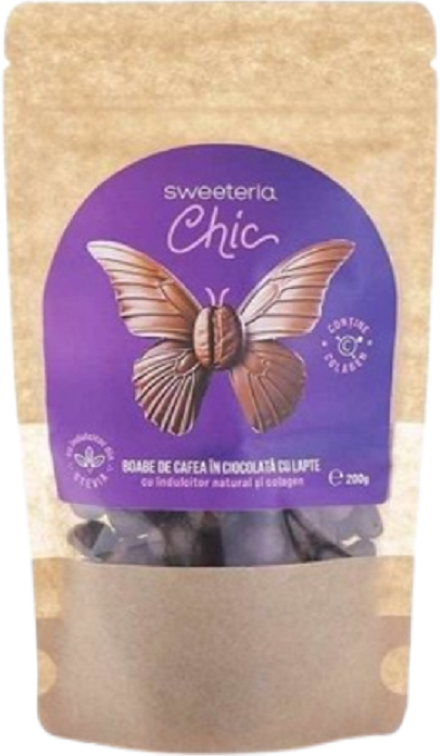 Boabe cafea invelite in ciocolata cu lapte cu colagen (fara zahar ...