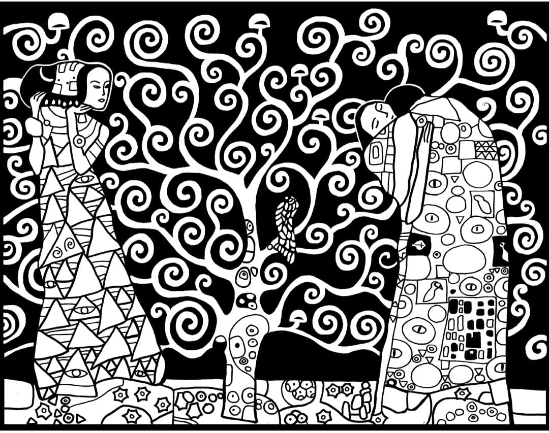Plansa de colorat 47 x 35 cm - The Tree of Life (cu 12 carioci ...