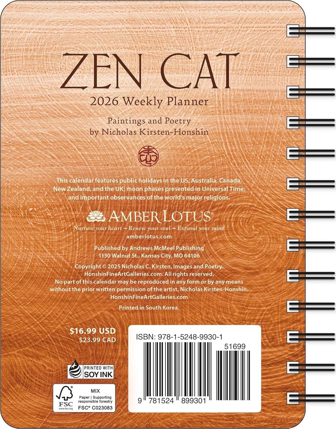 Agenda 2026 - Zen Cat - Amber Lotus Publishing