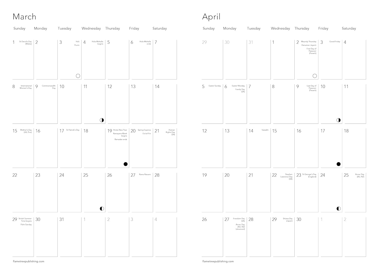 Agenda 2026 - Two Happy Cats - Flame Tree Studio