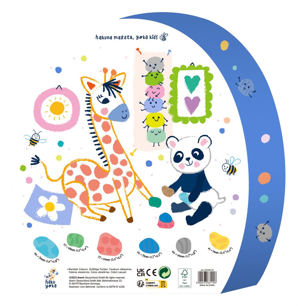 Set 6 creioane colorate - Pietricele - Haku Yoka