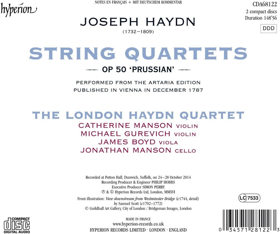 Haydn: String Quartets, Op. 50, "Prussian" - The London Haydn Quartet