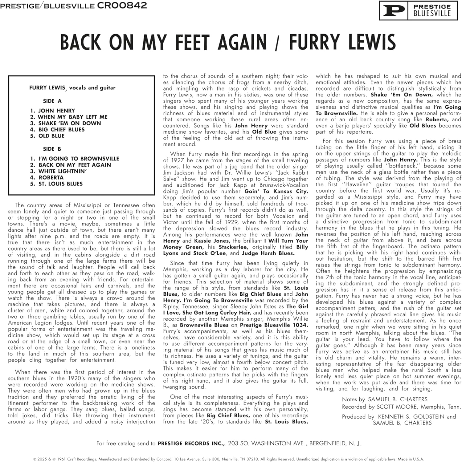 Back On My Feet Again - Vinyl - Furry Lewis