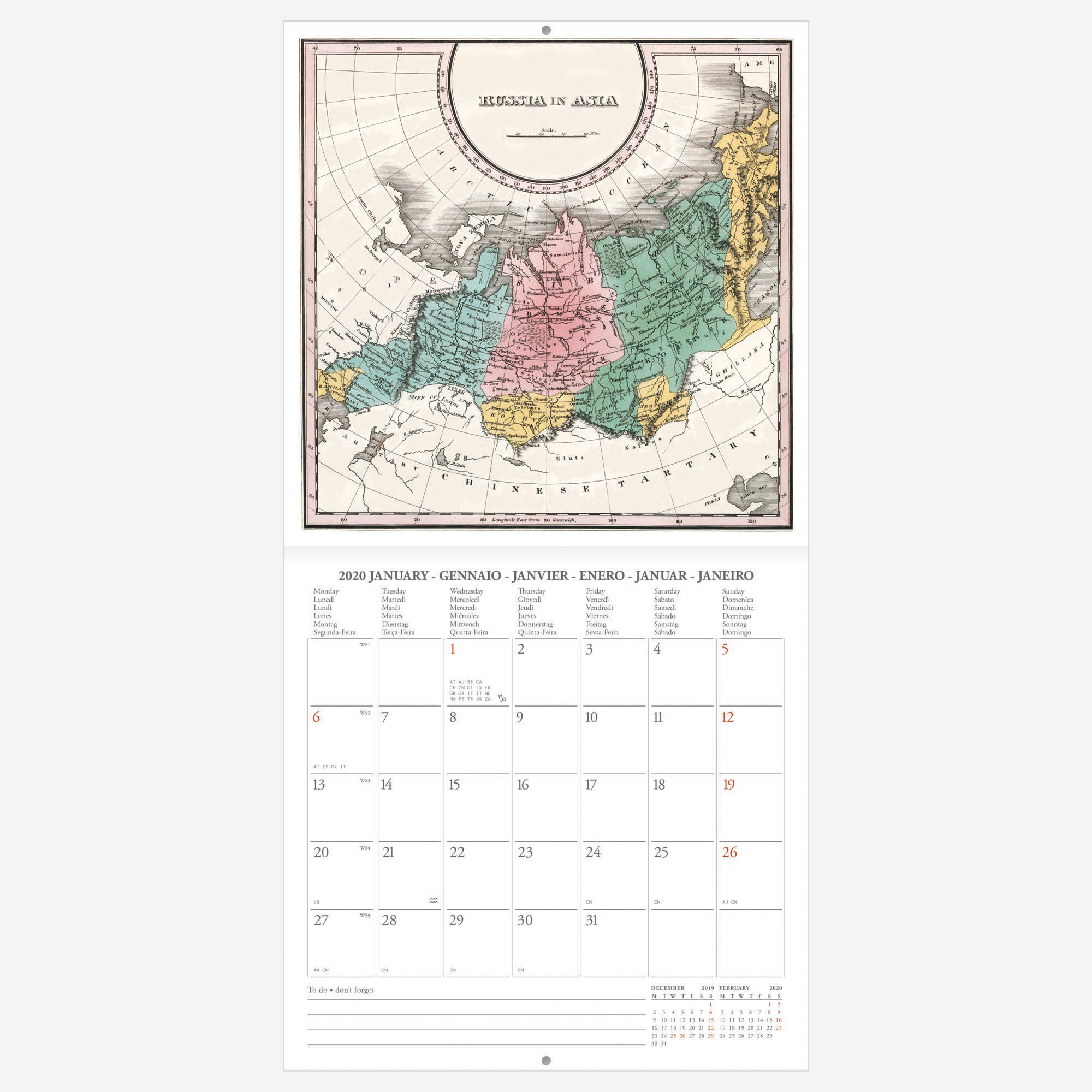 Calendar 2020 - Small - Vintage Maps - Legami