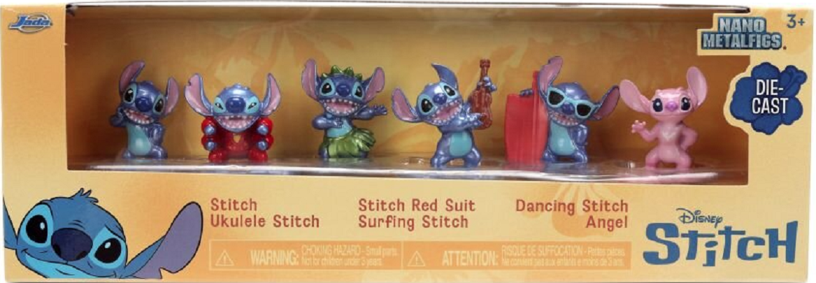 Set 6 figurine metalice - Stitch - Stitch, Ukulele Stitch, Stitch Red ...