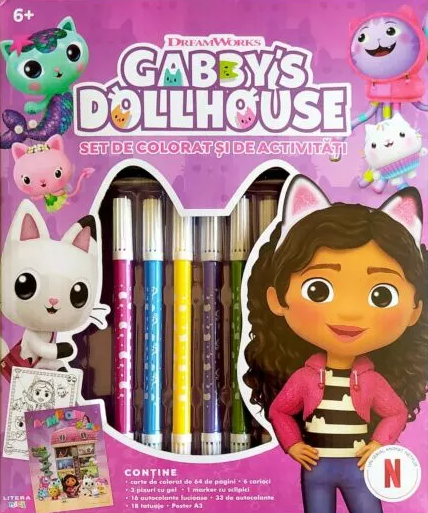 Gabby's Dollhouse. Set de colorat si de activitati