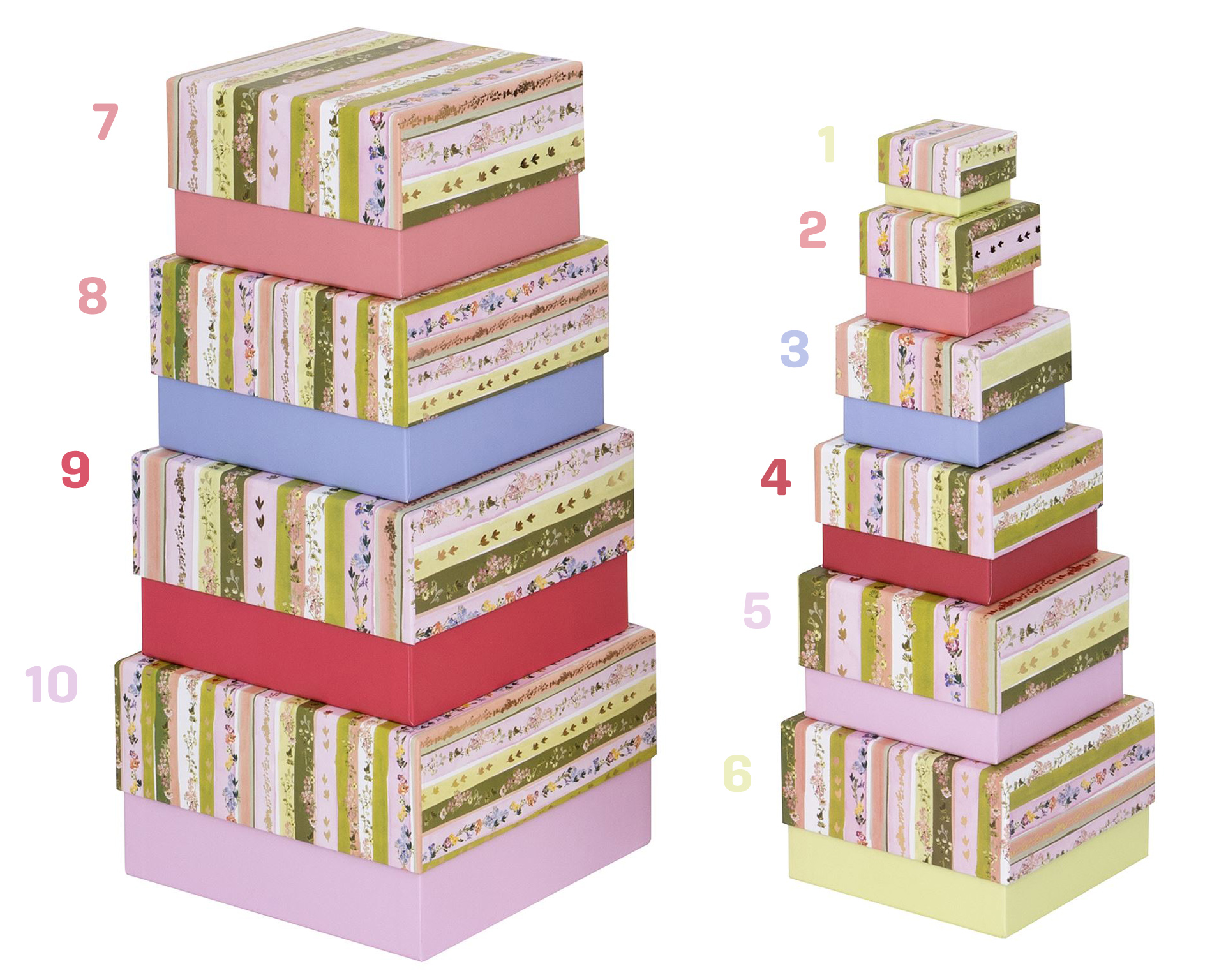 Cutie cadou - Stephanie Dyment: Linear Floral - Square Box 09 (pret pe ...