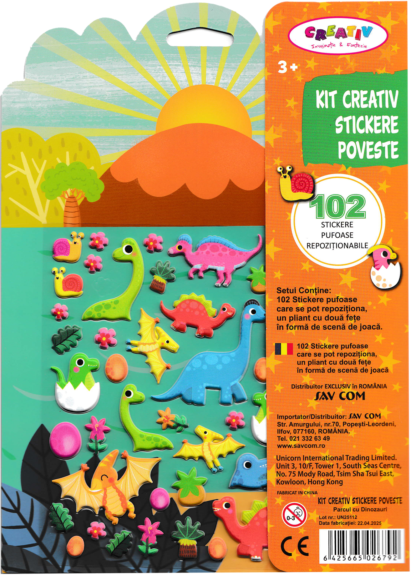 Kit creativ - Stickere poveste - Parcul cu dinozauri - Sav Com