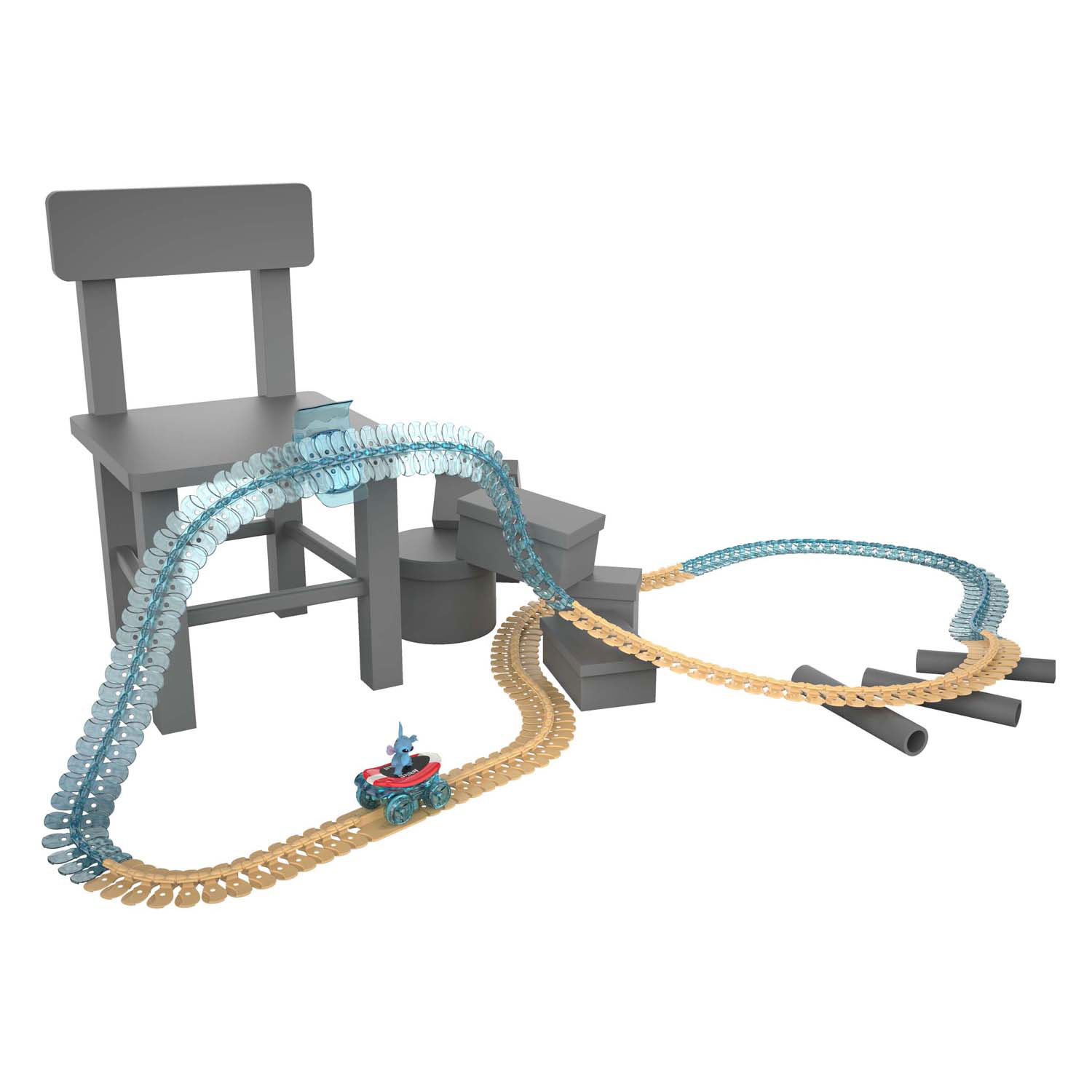 Set pista de curse cu masinuta - Disney Stitch - Flextreme - Smoby