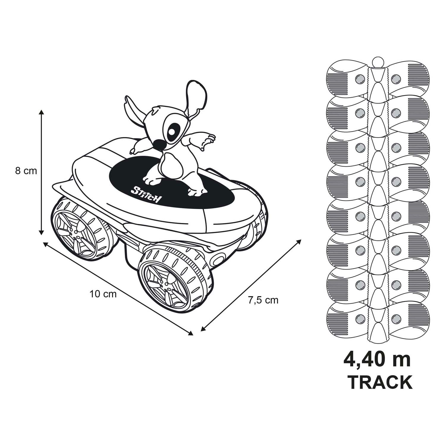 Set pista de curse cu masinuta - Disney Stitch - Flextreme - Smoby