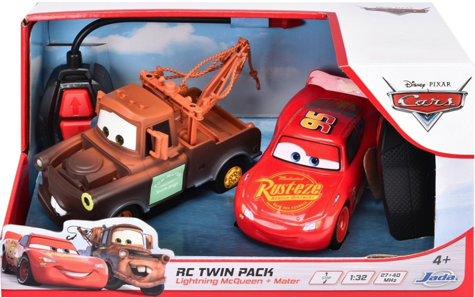 Set 2 masinute cu telecomanda - Fulger McQueen si Mater - Jada Toys