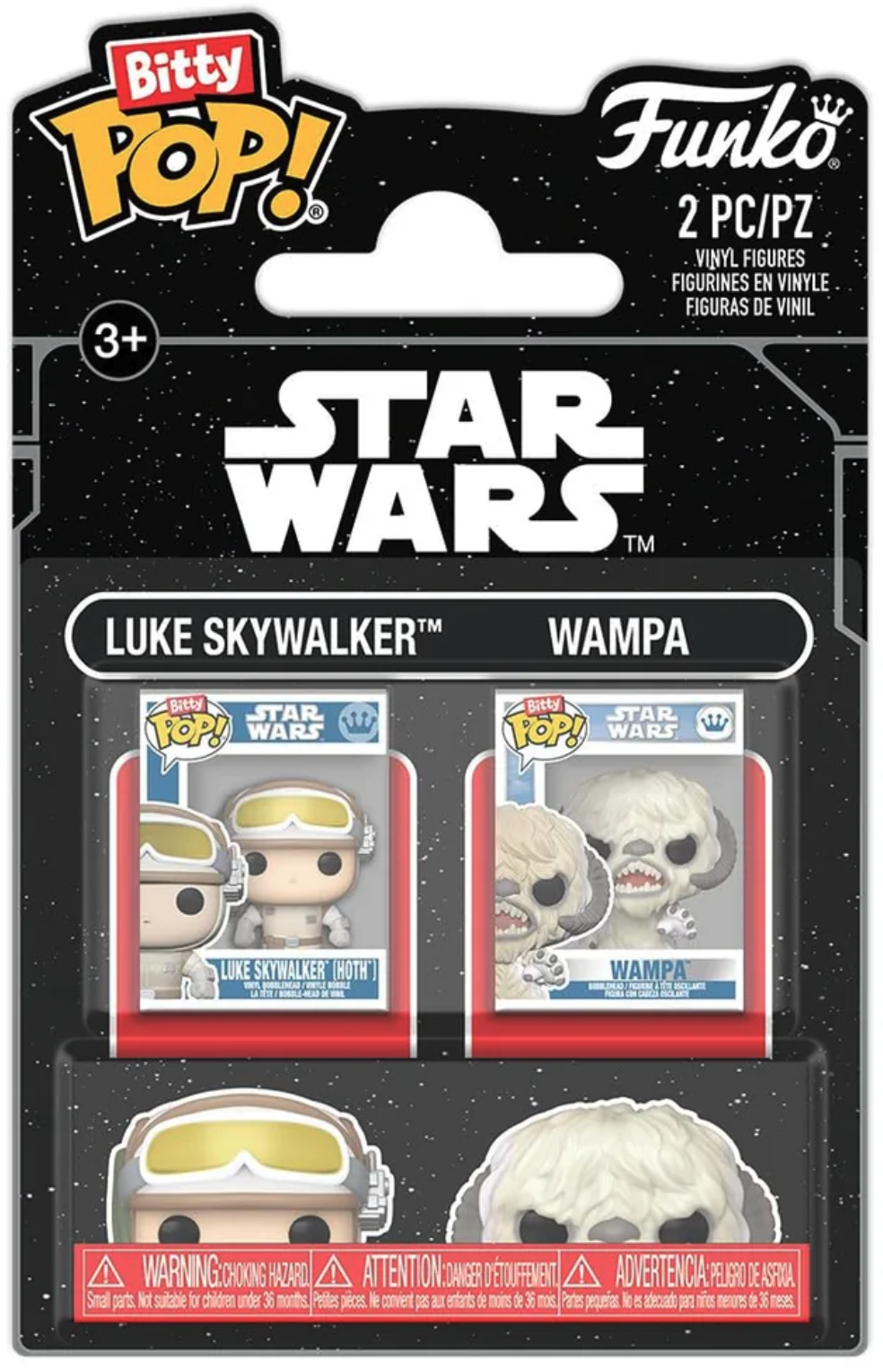 Set 2 figurine Luke Skywalker & Wampa - Star Wars - Bitty Pop! - Funko ...