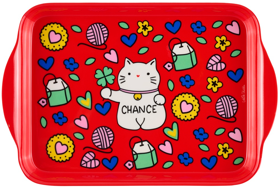 Platou - Lynda Chat Bonheur Rouge - Derriere la porte