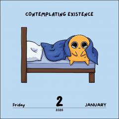 Calendar de birou - Ianuarie 2026 - Decembrie 2026 - Sad Nuggie ...