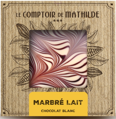 Tableta de ciocolata alba - Marble - Le comptoir de Mathilde