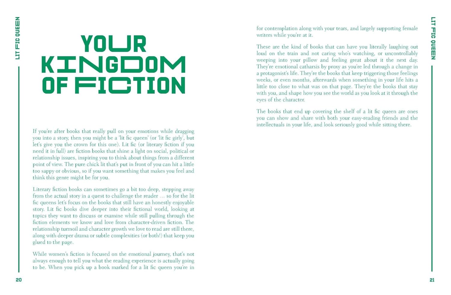A Reading Journal: Lit Fic Queen - Sweet Hearts Press