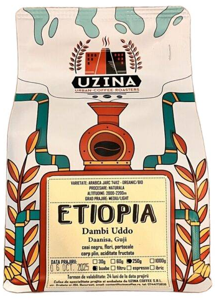 Cafea de specialitate - Etiopia Dambi Uddo Natural, 250g - Uzina Coffee
