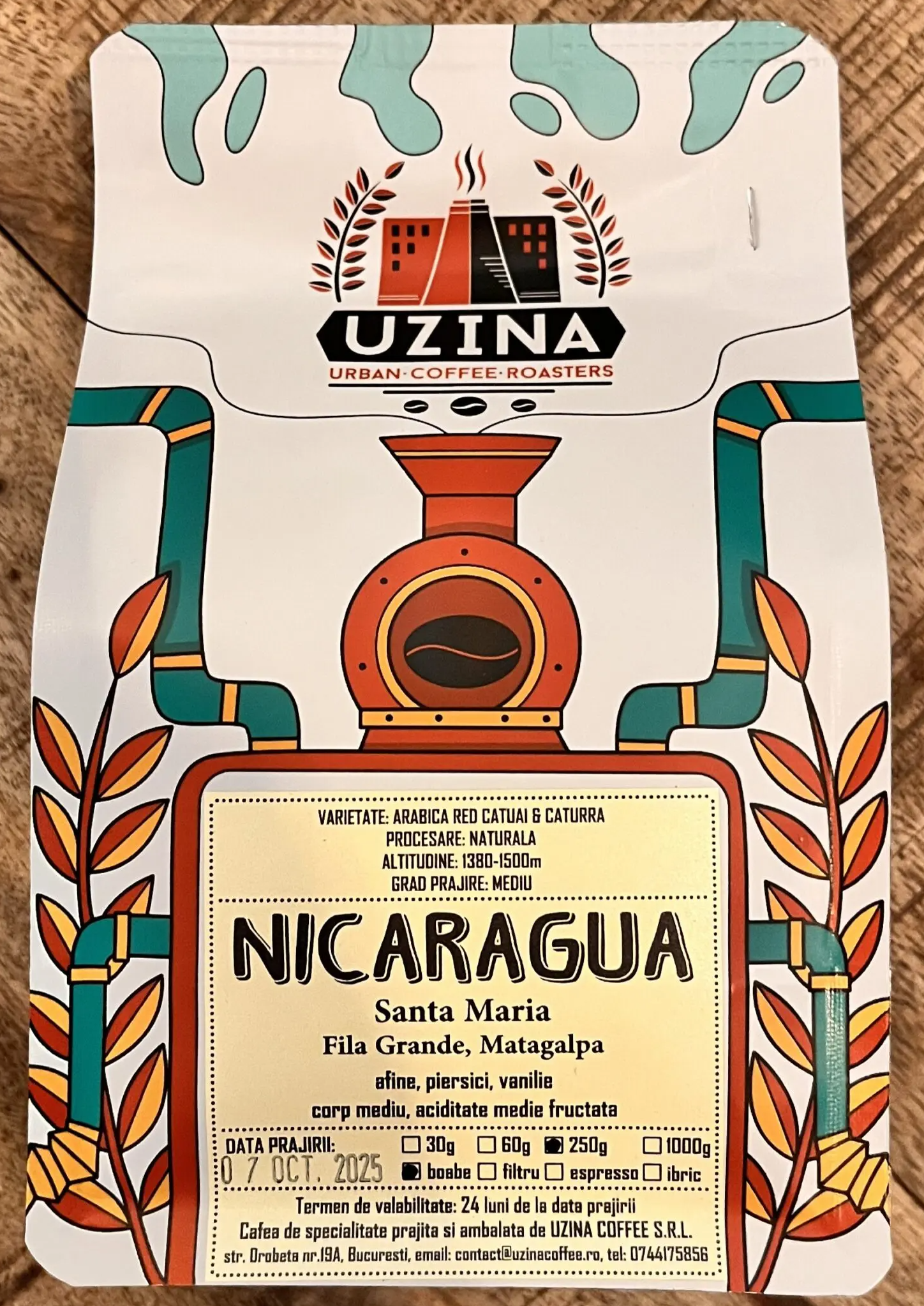 Cafea boabe - Nicaragua Santa Maria Natural - Uzina Coffee
