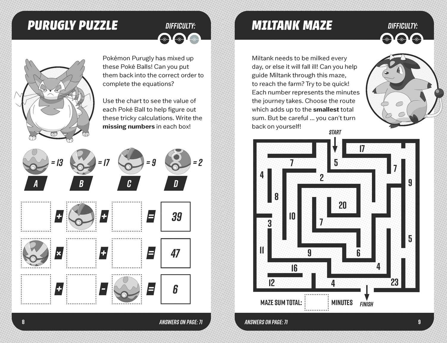 Pokemon Number Puzzles