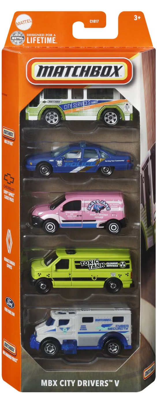 Set 5 masinute metalice - Matchbox - City Drivers - Mattel
