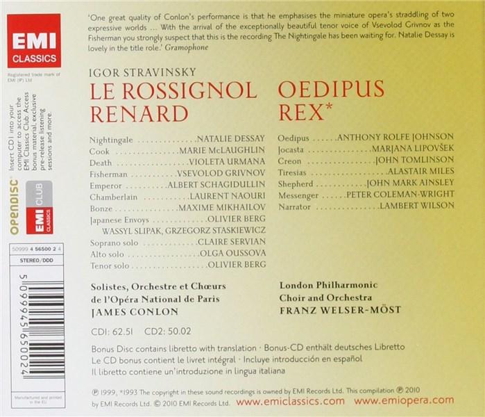 Stravinsky: Le Rossignol - Oedipus Rex - Renard - Igor Stravinsky ...