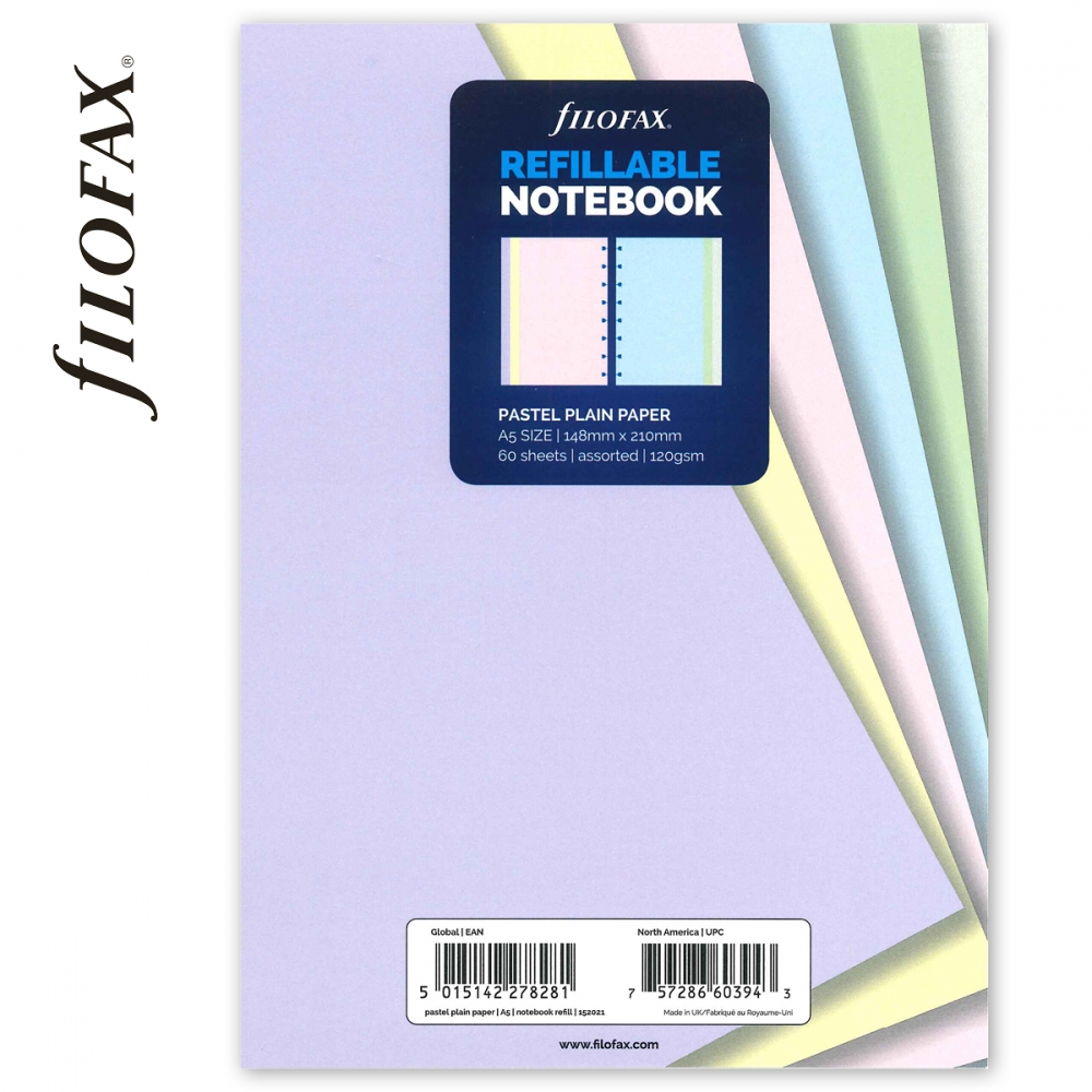 Rezerva Hartie Pastel A5 Plain Paper Notebook Filofax Filofax