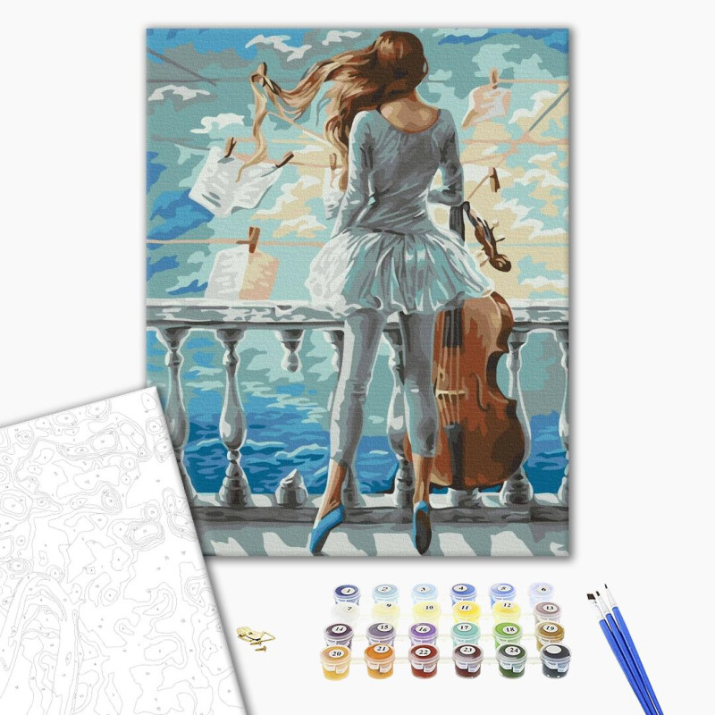 Set pictura pe numere - Musical Girl - Brushme