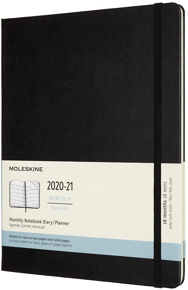 Agenda 2020-2021 - Moleskine 18-Month Monthly Notebook Planner - Black ...