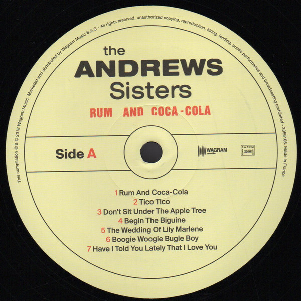 Rum and Coca-Cola - Vinyl - The Andrews Sisters