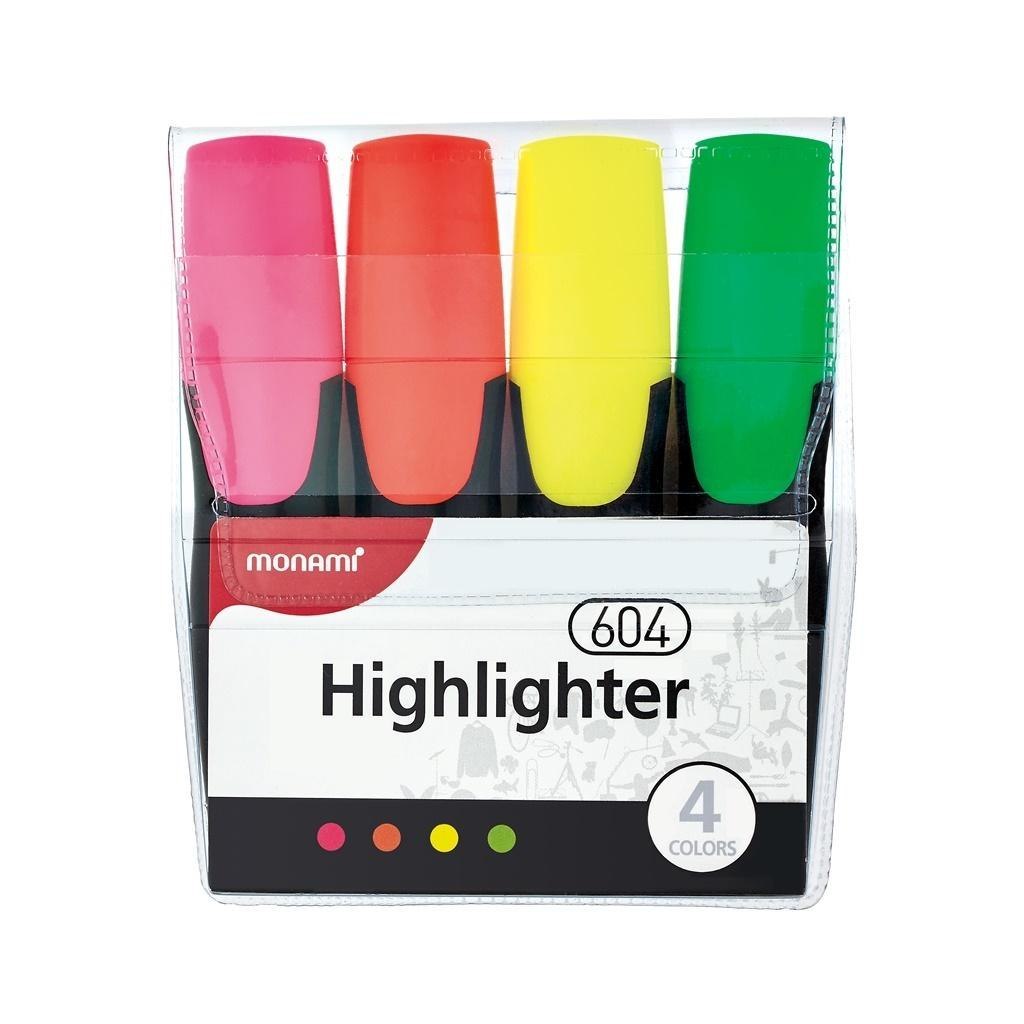 Set Textmarker - Highlighter 604 - 4 culori - Monami