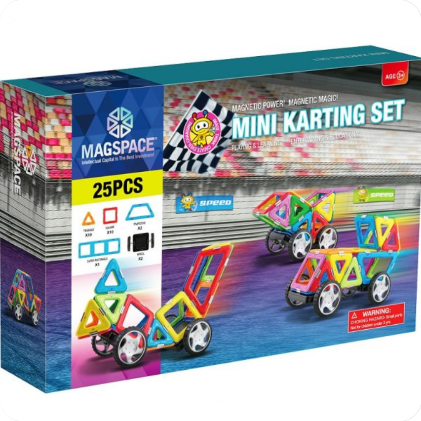 Magspace 25 Piese - Mini Karting Set - Joc Magnetic Educativ de ...
