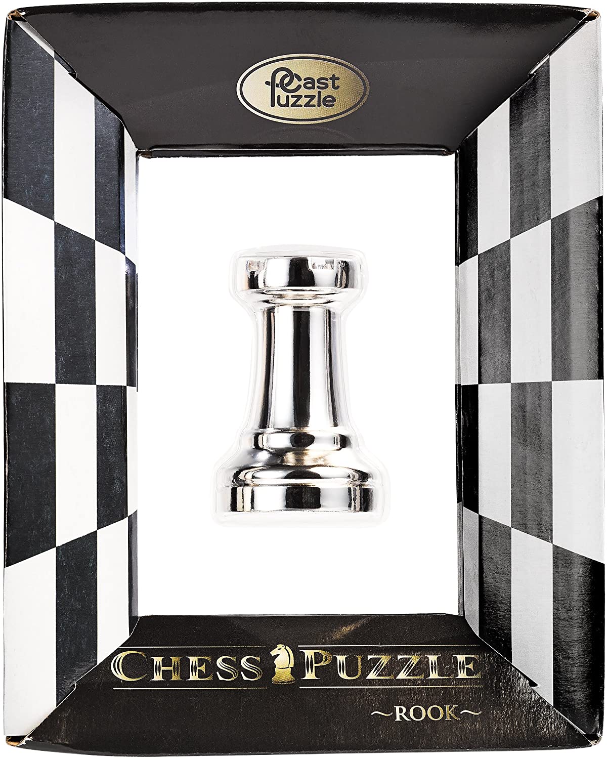 Puzzle - Cast Chess Rook - Silver - Huzzle